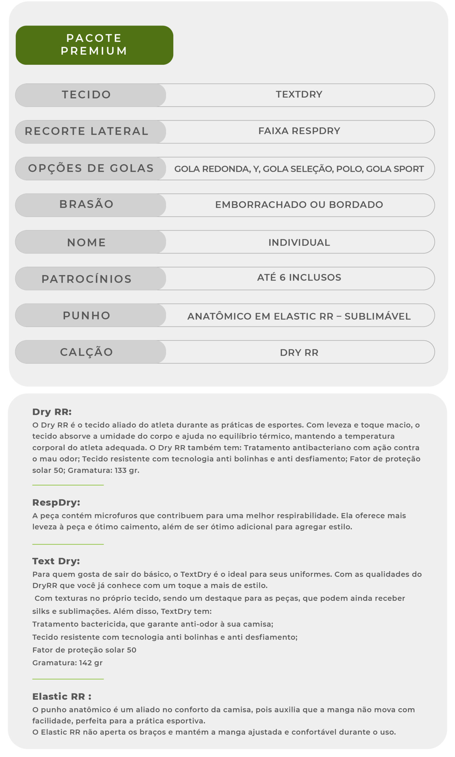 Linha Futebol Premium – RR Sports